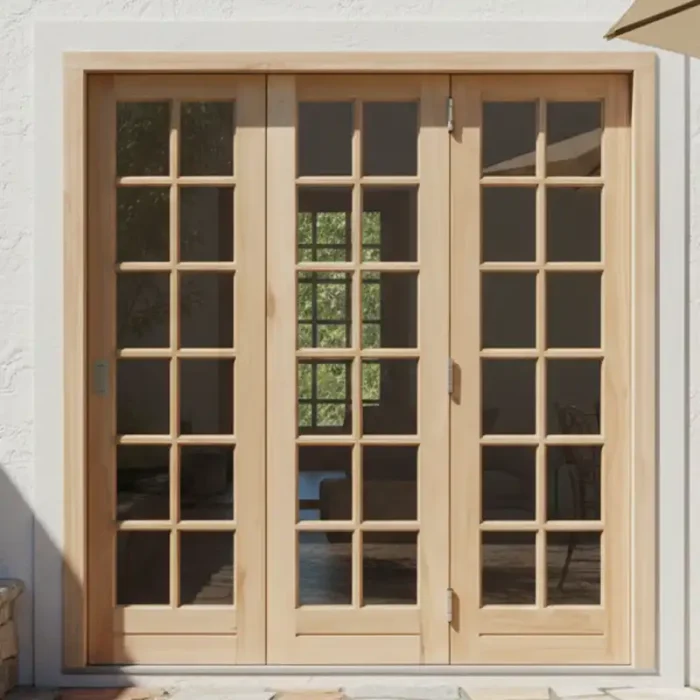 1910mm Cottage Pane Wooden Folding Door – 3 Panel | Meranti Folding Doors