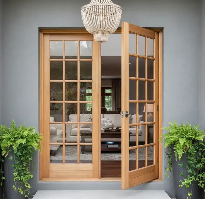 Cottage Pane Double Wooden Doors 1626x2032