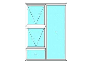 Aluminium Window Top Hung Full Pane Window 1200mm x 1200mm
