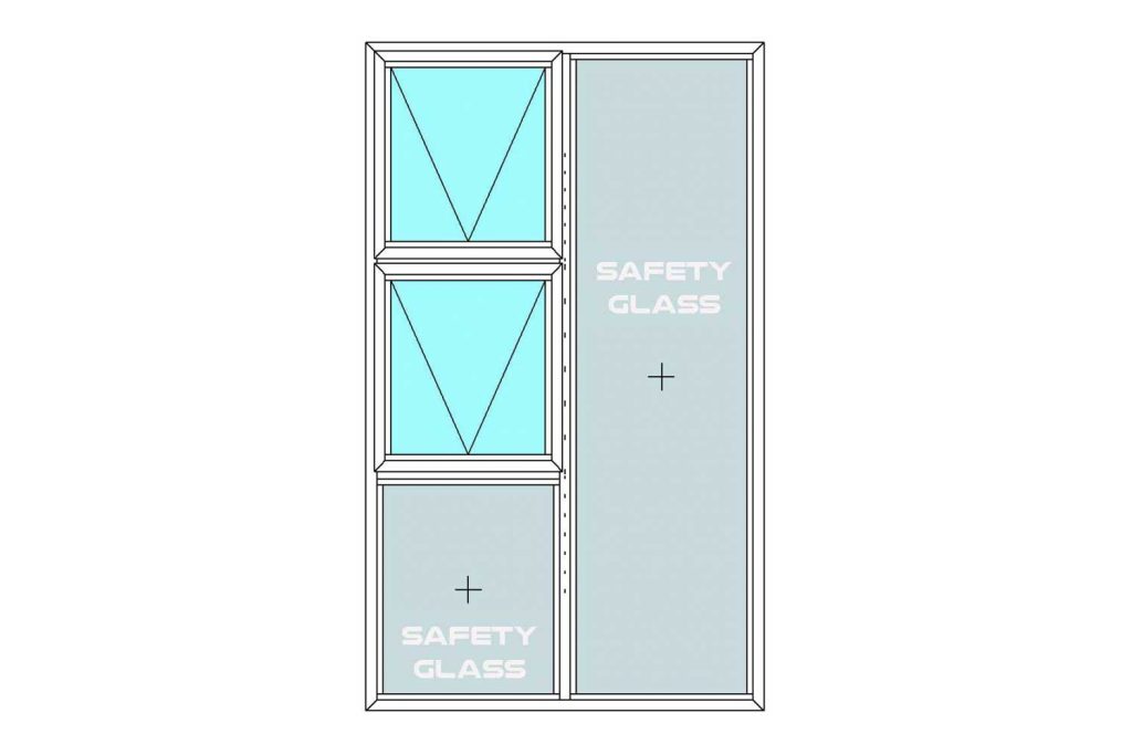 Aluminium Window Top Hung Full Pane Window 600mm x 900mm