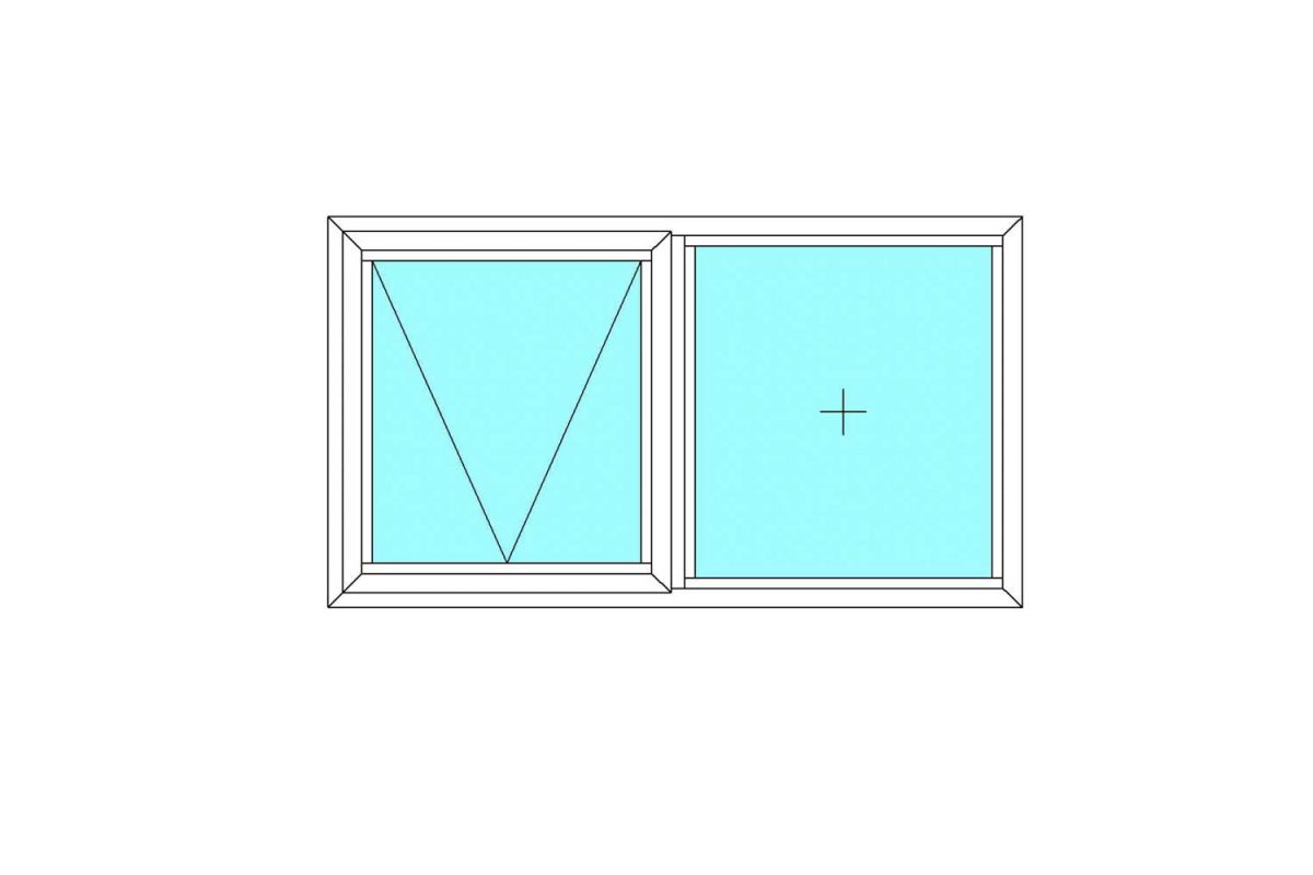 Aluminium Window Top Hung Full Pane Window 1200mm x 1200mm