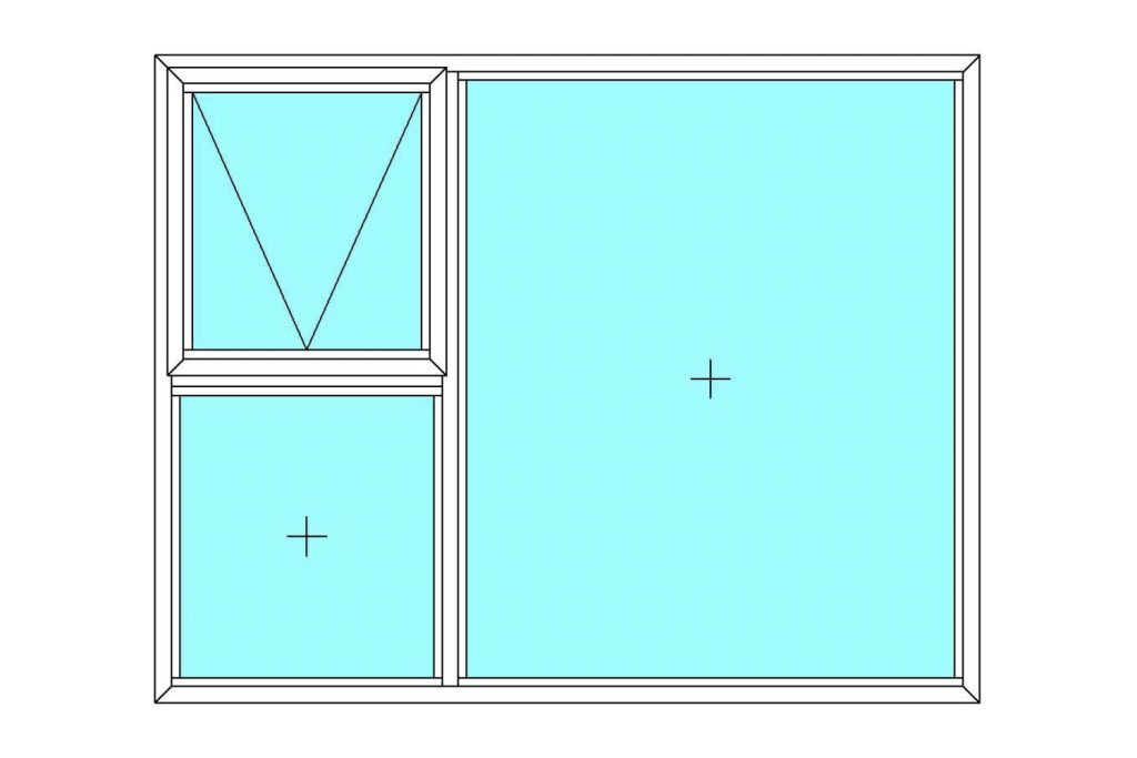 Aluminium Window Top Hung Full Pane Window 1200mm x 900mm