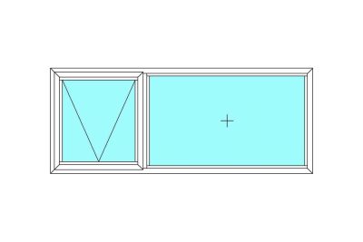 Aluminium Window Top Hung Full Pane Window 1800mm x 600mm