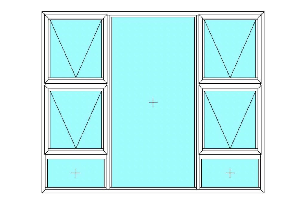 Aluminium Window Top Hung Full Pane Window 1200mm x 1200mm