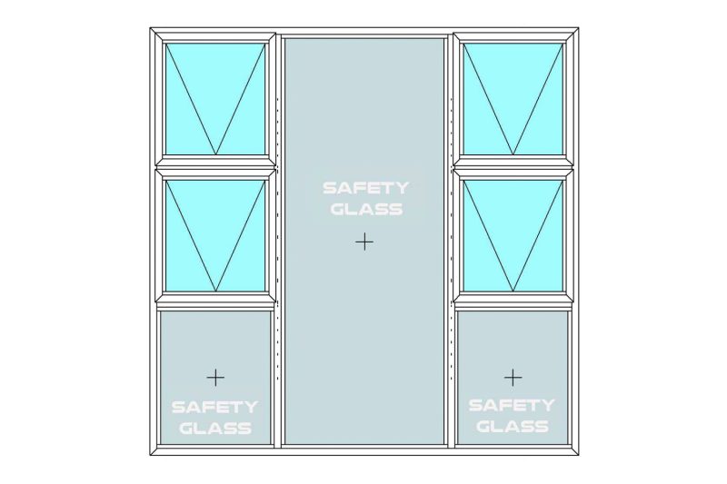Aluminium Window Top Hung Full Pane Window 1200mm x 1200mm