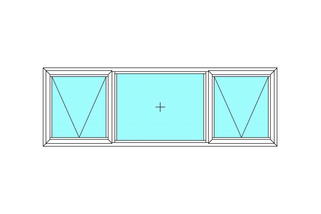 Aluminium Window Top Hung Full Pane Window 1200mm x 1200mm