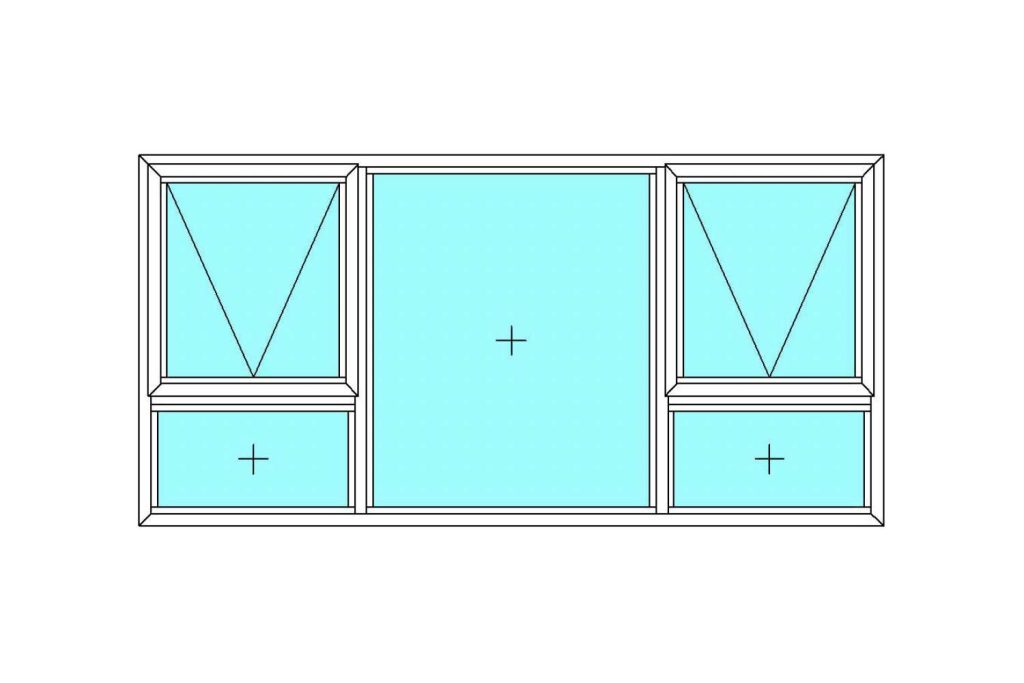 Aluminium Window Top Hung Full Pane Window 1200mm x 1200mm
