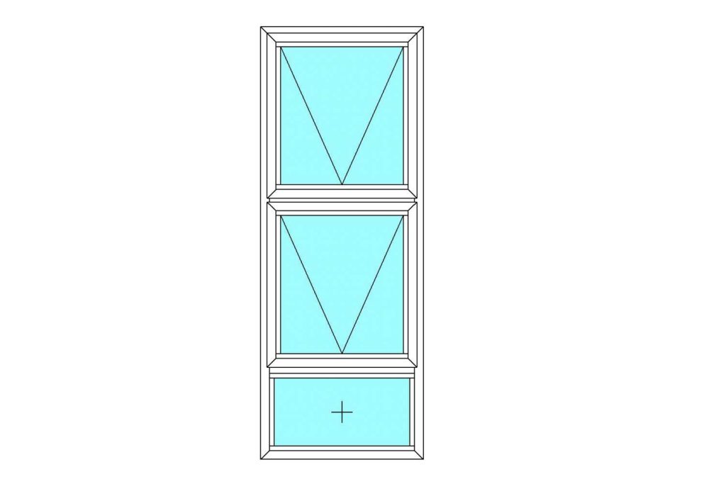 Aluminium Window Top Hung Full Pane Window 1200mm x 1200mm