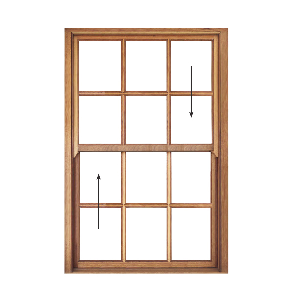 Cottage Pane Sliding Sash Wooden Window Size 1200 x 1800