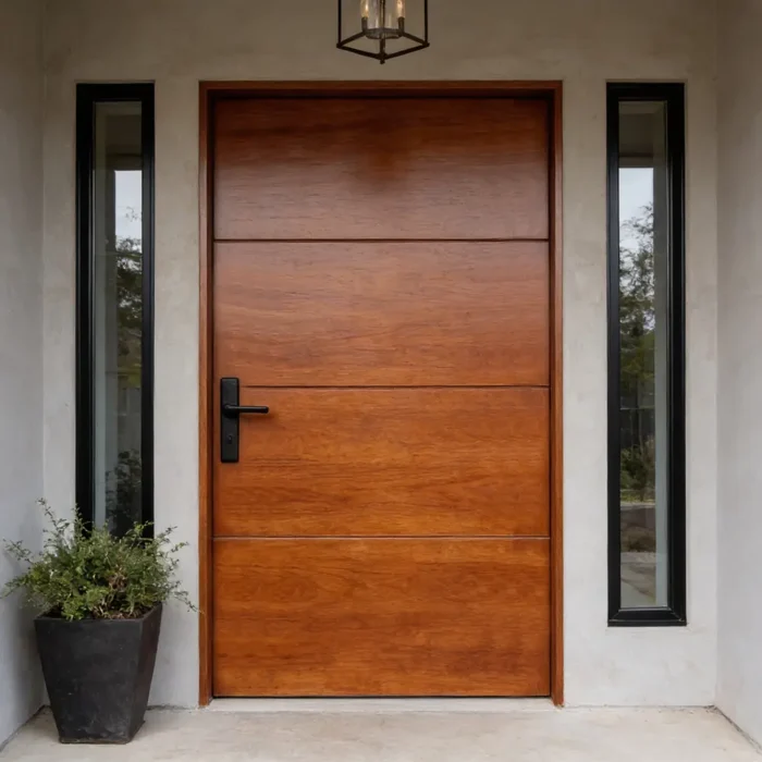 4 Horizontal Slats Engineered Wooden Pivot Door 1200x2032
