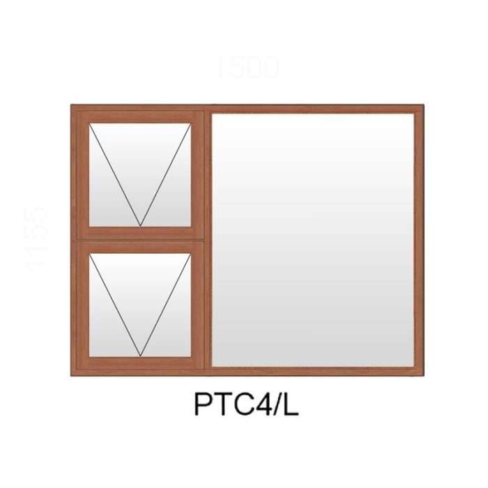 Buy Meranti Top Hung Full Pane Wooden Window 1500 x 1155